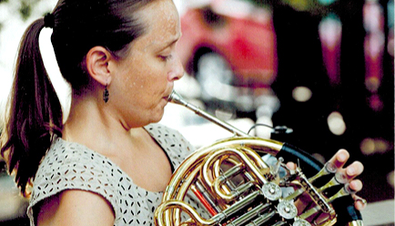 Symphony orchestra performance features horn player Elizabeth Dunning ...