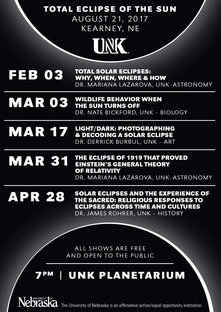 Planetarium shows feature glimpse into Aug. 21 solar eclipse – UNK NEWS