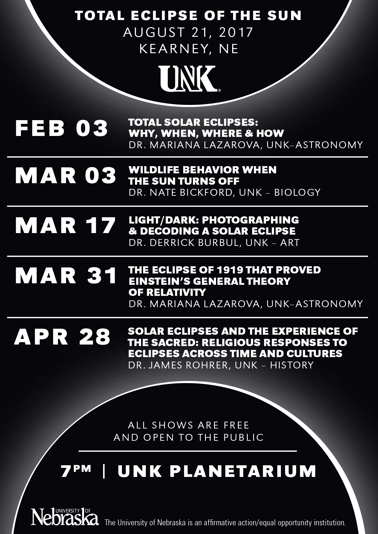 Planetarium shows feature glimpse into Aug. 21 solar eclipse – UNK NEWS