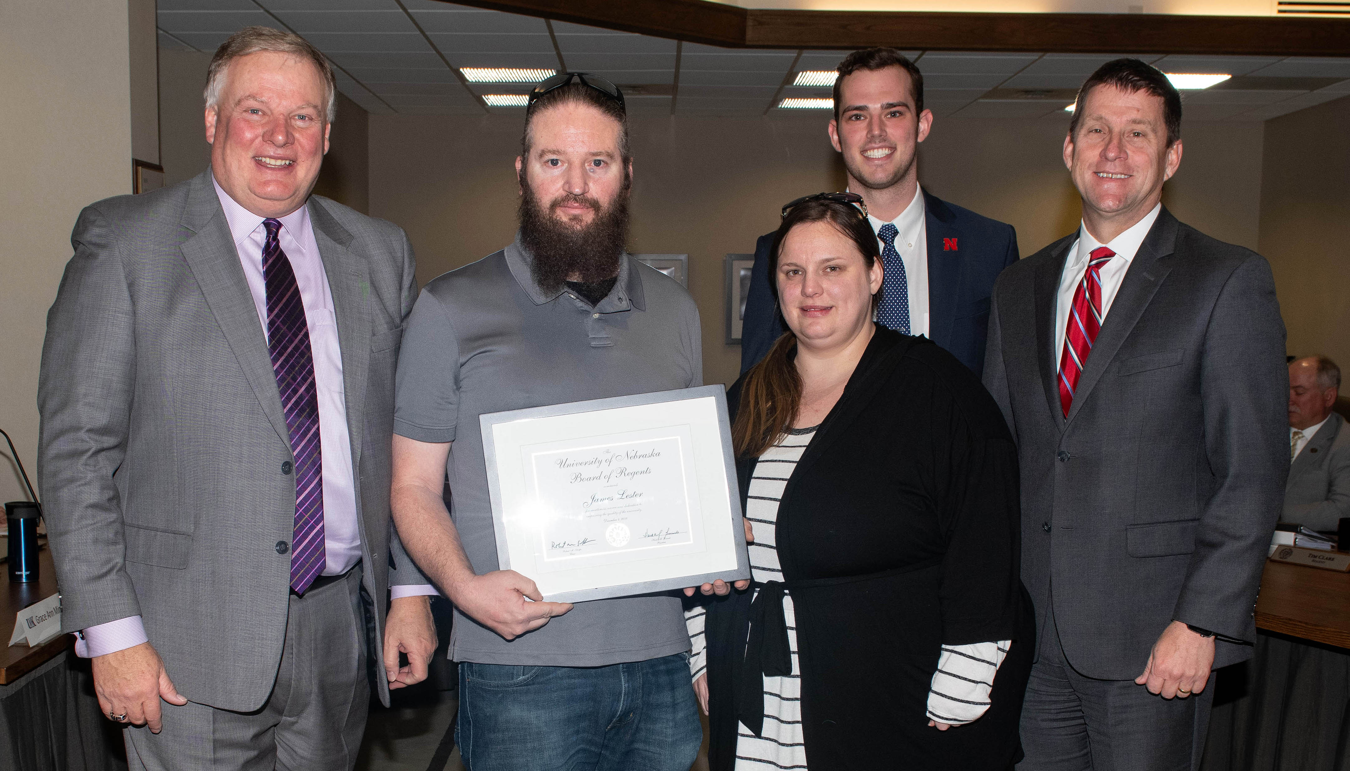 James Lester receives KUDOS award from NU Board of Regents – UNK NEWS