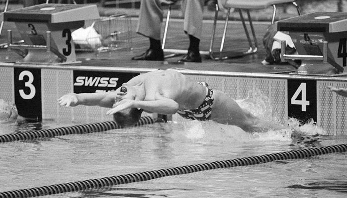 Olympic gold medalist John Naber speaking March 5 at UNK Ethics Day ...