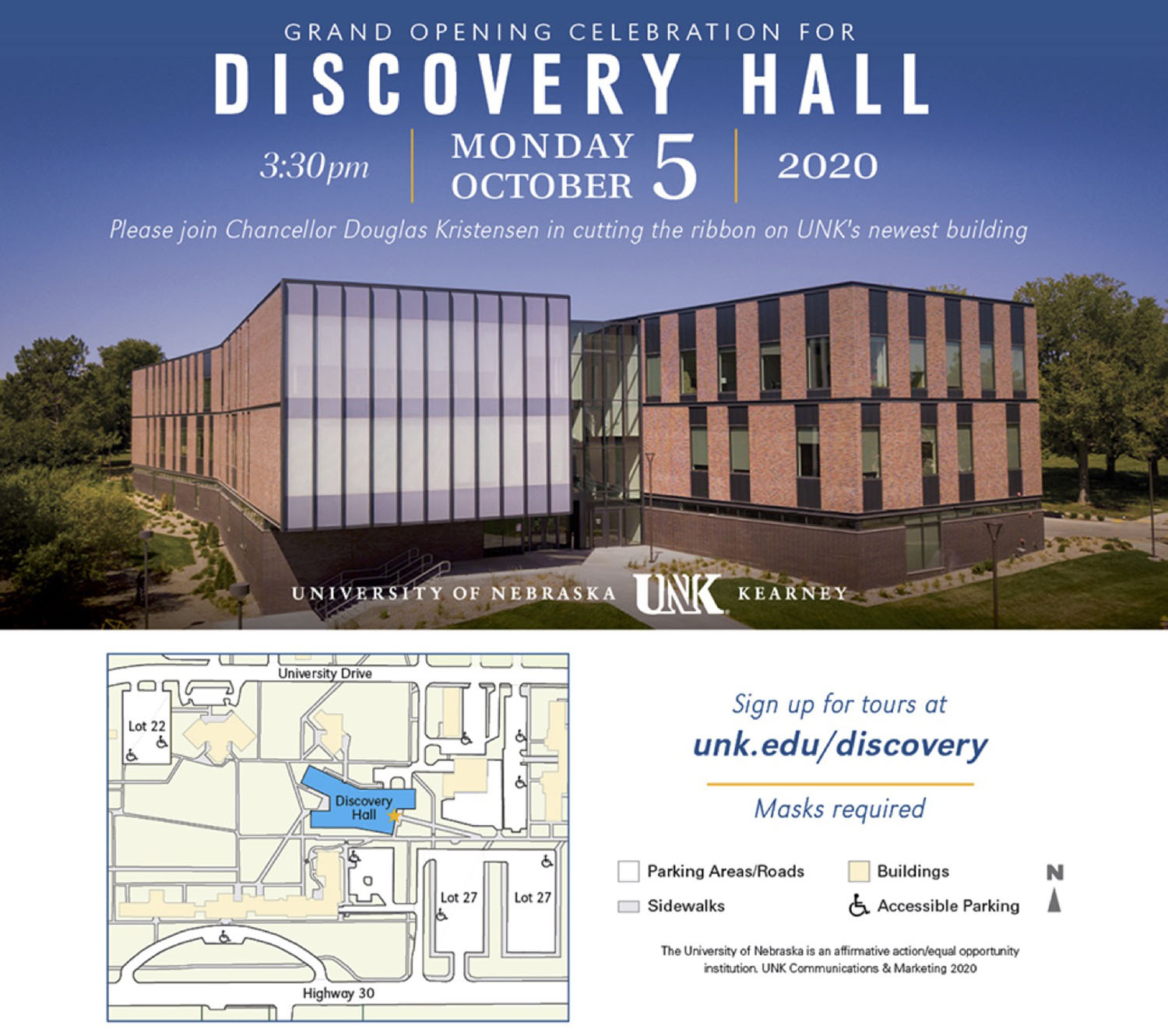 UNK celebrating grand opening of Discovery Hall with Oct. 5 ribbon ...